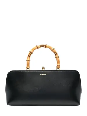 JIL SANDER Goji Bamboo-handle Leather Bag - Black