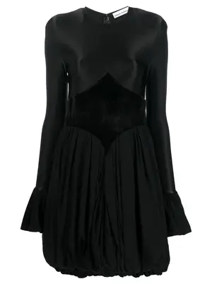 Rabanne Panelled Flare Dress - Black