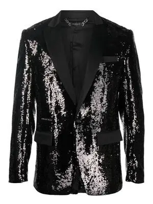 Philipp Plein Sequin Single-breasted Blazer - Black