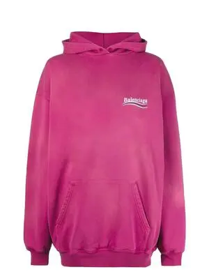 Balenciaga Embroidered Logo Hoodie - Pink
