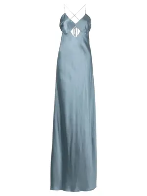 Michelle Mason Cut-out Silk Gown - Blue