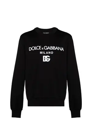 Dolce & Gabbana Logo-embroidered Sweatshirt - Black