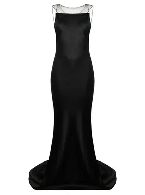 MAISON MARGIELA Satin Fishtail Gown - Black