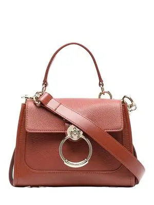 Chloé Mini Tess Grained-leather Tote Bag - Brown