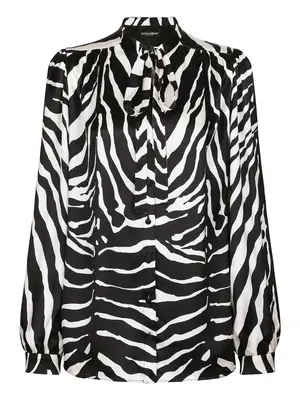 Dolce & Gabbana Tie-neck Blouse - Multicolor