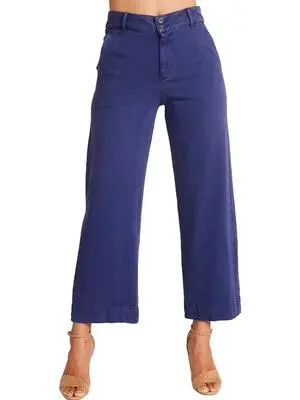 Bella Dahl Saige Wide Leg Cropped Trousers - Cobalt Bay