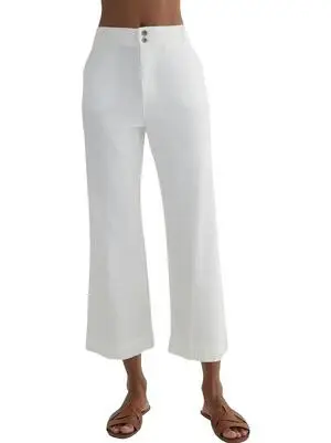 Bella Dahl Saige Wide Leg Cropped Trousers - White