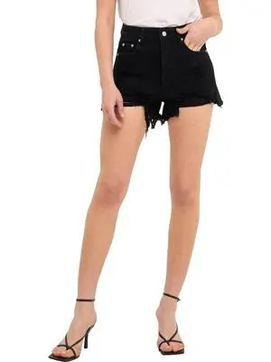 GREY LAB Destroyed Hem Shorts - Black