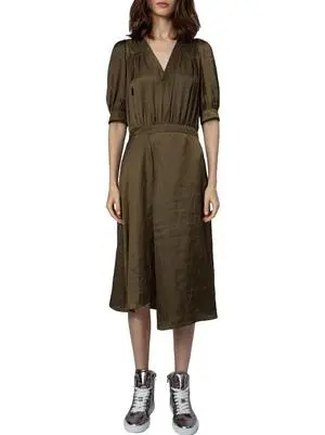 Zadig&Voltaire Ralia Satin Midi Dress - Bronze