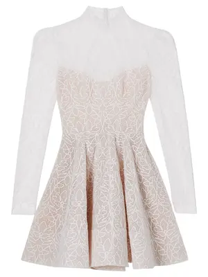 Rime Arodaky Frankie Cutout Embroidered Tulle Mini Dress - White