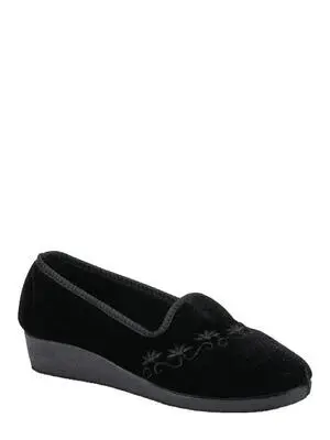 SPRING STEP SHOES Jolly Velvet Slipper - Black