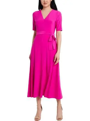 CHAUS Chaus Tie Belt Midi Dress