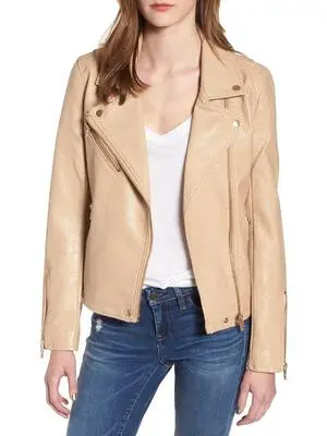Blanknyc Faux Leather Moto Jacket - Natural Light