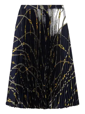 Versace Printed Satin-twill Midi Skirt - Black