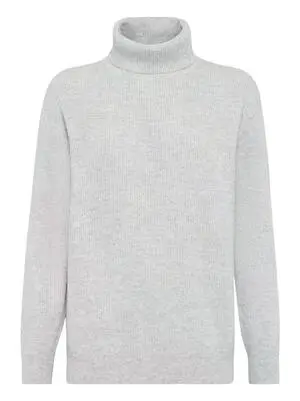 Brunello Cucinelli Roll-neck Cashmere Jumper - Grey