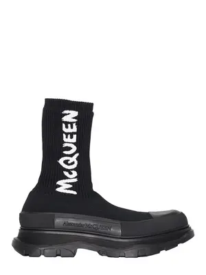 Alexander McQueen Tread Sock Boots - Black