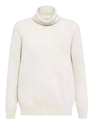 Brunello Cucinelli Ribbed Cashmere Jumper - Neutrals