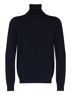 Brunello Cucinelli Roll Neck Cashmere Jumper - Blue
