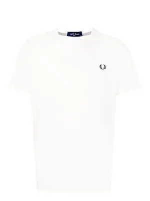 Fred Perry Embroidered-logo Cotton T-shirt - White