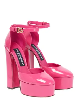 Dolce & Gabbana Platform Leather Sandals - Pink