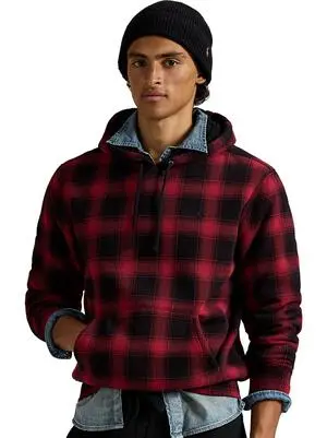 Ralph Lauren Plaid Fleece Hoodie - Red/black