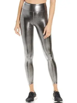 Heroine Sport Marvel Metallic High Waist Leggings - Platinum