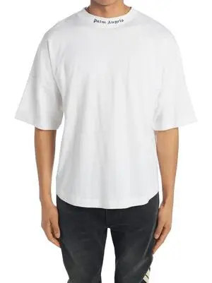 Palm Angels Logo Graphic Tee - White Black