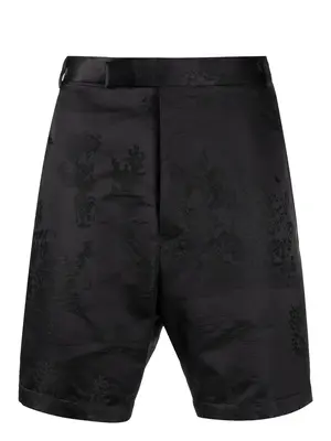 Thom Browne Rwb Stripe Tailored Shorts - Black