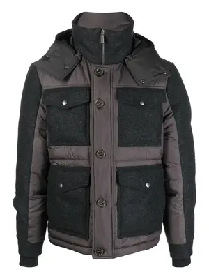 Canali Hooded Padded Jacket - Grey