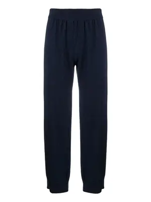 BARRIE Tapered-leg Cashmere Trousers - Blue