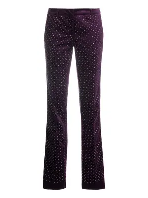 Philipp Plein Office Crystal-embellished Trousers - Purple
