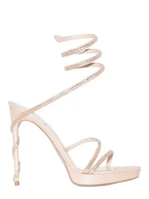 Rene Caovilla Crystal-embellished Stiletto Sandals - Neutrals