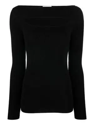 P.a.r.o.s.h Cut-out Knitted Top - Black