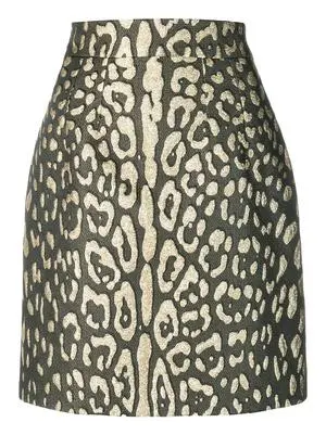 Dolce & Gabbana Metallic Leopard-print Mini Skirt - Black