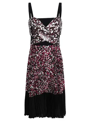 Roberto Cavalli Sequined Printed Silk Dress - Black