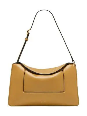 WANDLER Penelope Fold-over Flap Leather Shoulder Bag - Moth