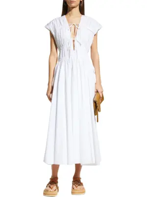 tove - Ceres Ruched Drawstring Midi Dress