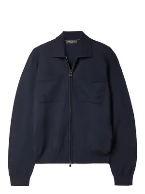 Loro Piana Loro Piana Valsesia Wool Bomber Jacket Blue