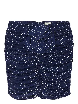 Magda Butrym Embellished Ruched Polka-dot Mini Skirt - Blue