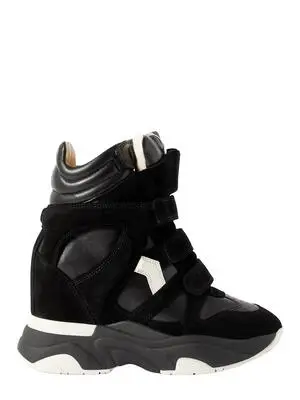 Isabel Marant Balskee Leather And Suede High-top Sneakers - Black