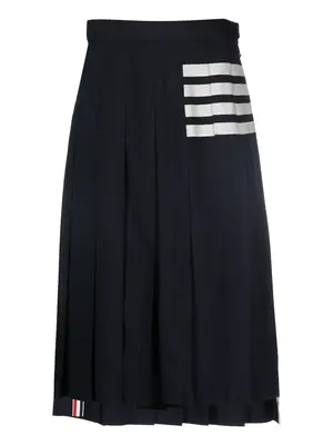 Thom Browne Stripe-print Pleated Skirt - Blue