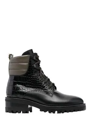 FABRIZIO VITI Croco-Embossed Panel Boots