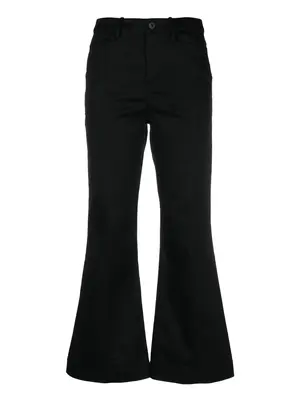 Proenza Schouler White Label Cropped Flared Trousers - Black