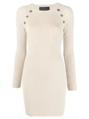 John Richmond Button-embellished Dress - Neutrals