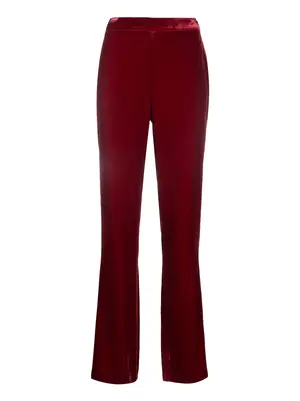 Moschino Velvet High-waisted Trousers - Red