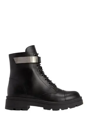 GIUSEPPE ZANOTTI Ruger Leather Combat Boots - Black