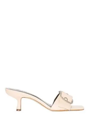 By Far Davina 60mm Buckle Sandals - Neutrals