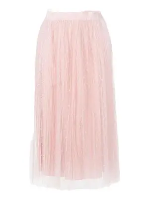 Red Valentino Pleated Tulle Mid-length Skirt - Pink