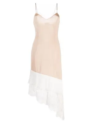Vetements Lace-paneled Slip Dress - Neutrals
