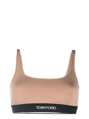 TOM FORD Logo-trim Stretch Bralette - Neutrals